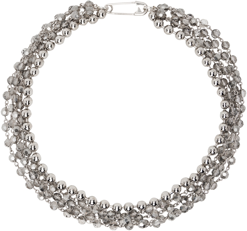 TAKAHIROMIYASHITA TheSoloist. Silver Beaded Ball Chain Necklace ...