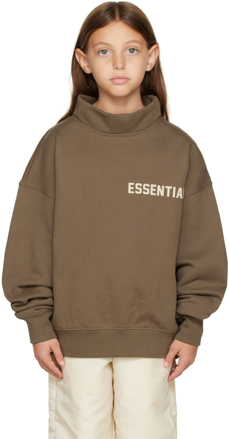 Essentials Kids Brown Mock Neck Sweatshirt Essentials