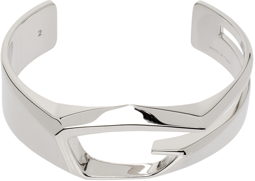 Givenchy Silver G Cut Cuff Bracelet Givenchy