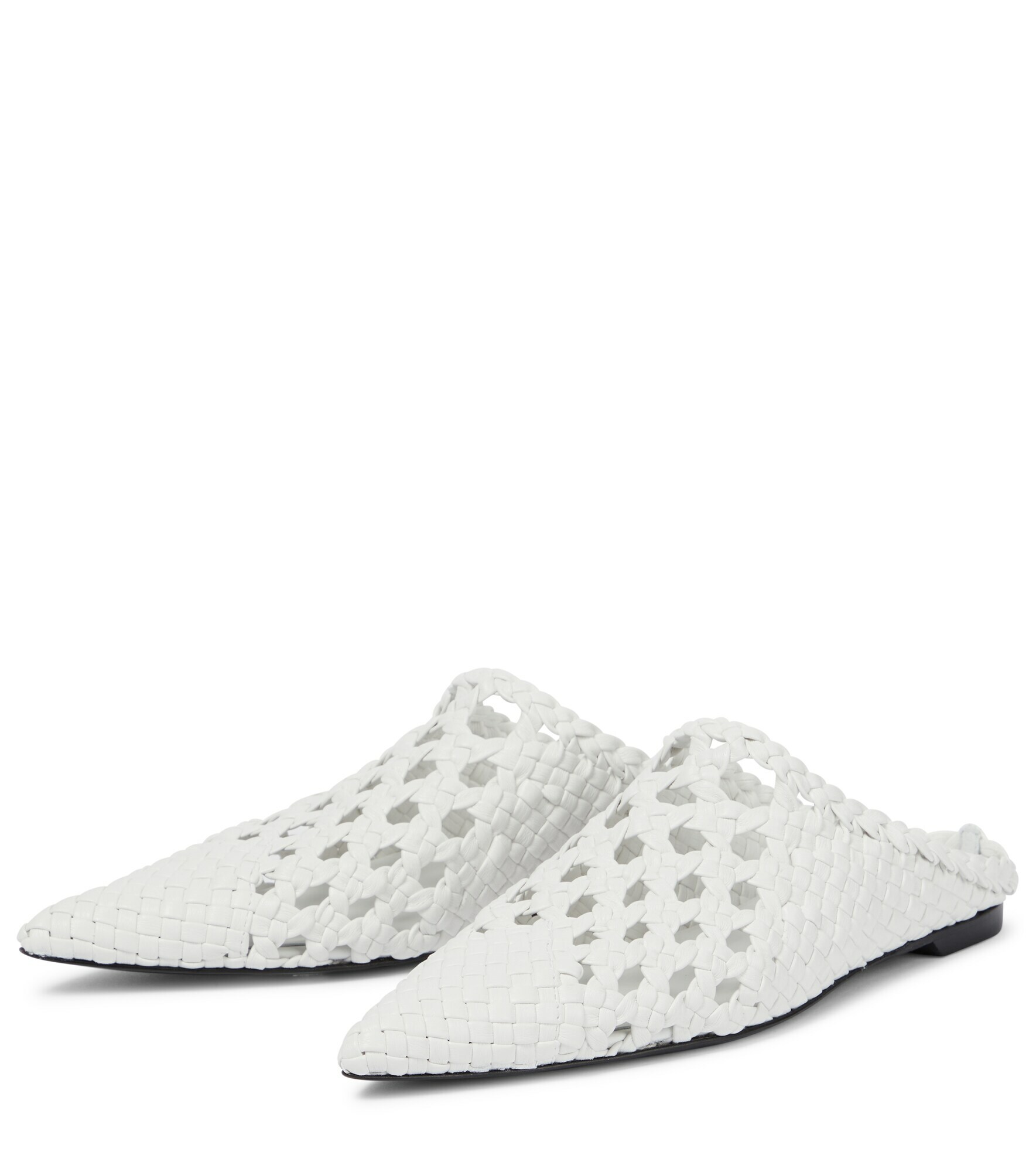 Khaite - Waverly woven faux leather slippers Khaite