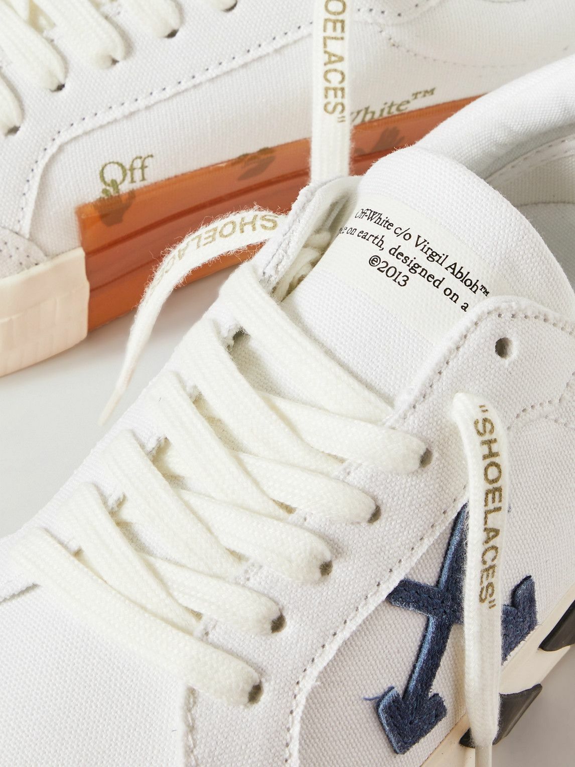 Off-White - Suede-Trimmed Canvas Sneakers - White Off-White