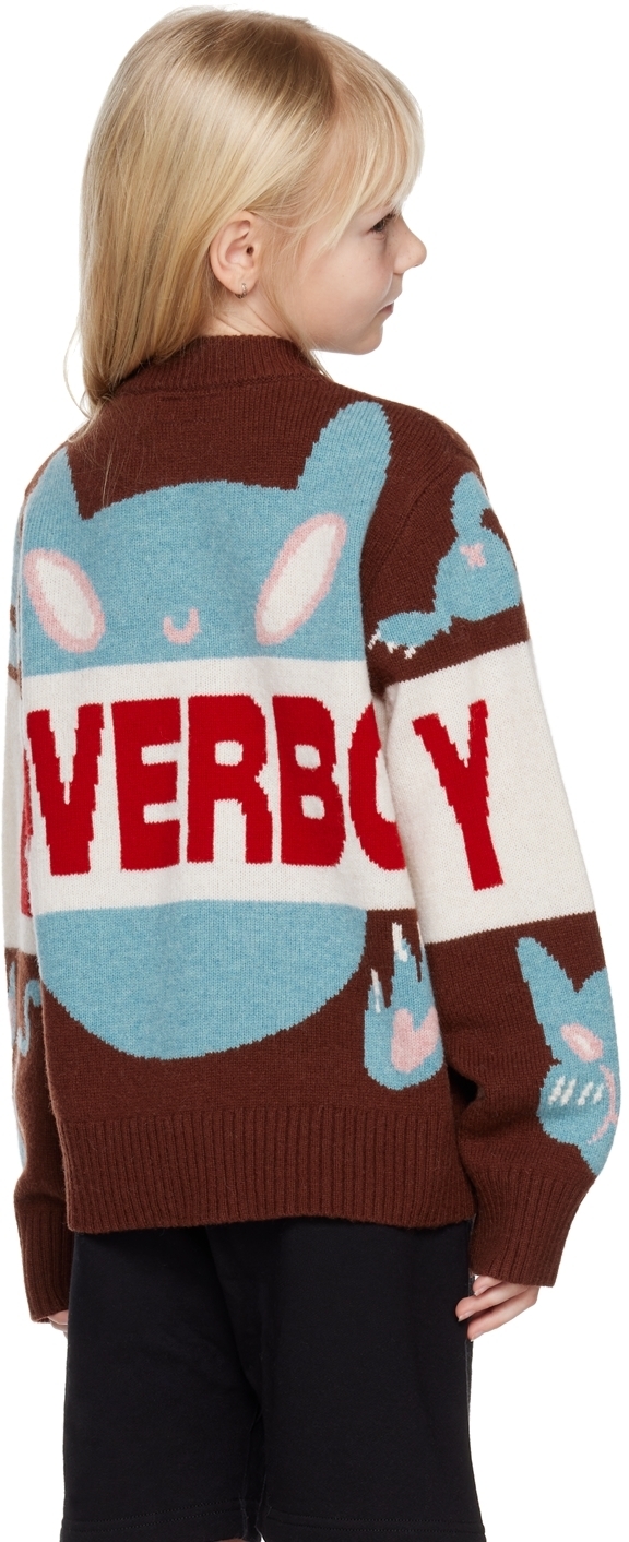 Charles Jeffrey Loverboy SSENSE Exclusive Kids Brown Cat Sweater ...