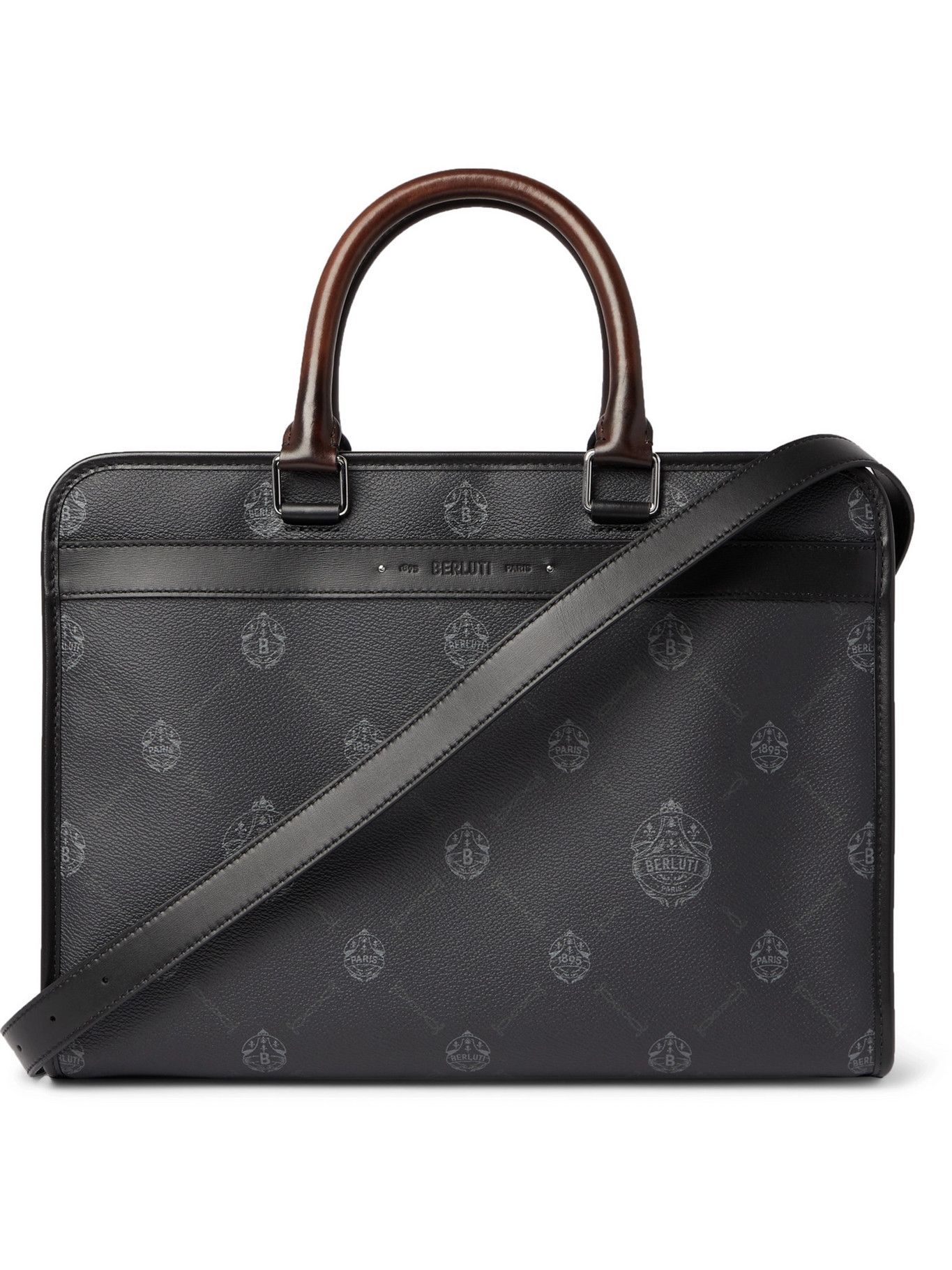 Berluti - Logo-Print Full-Grain Leather Briefcase Berluti