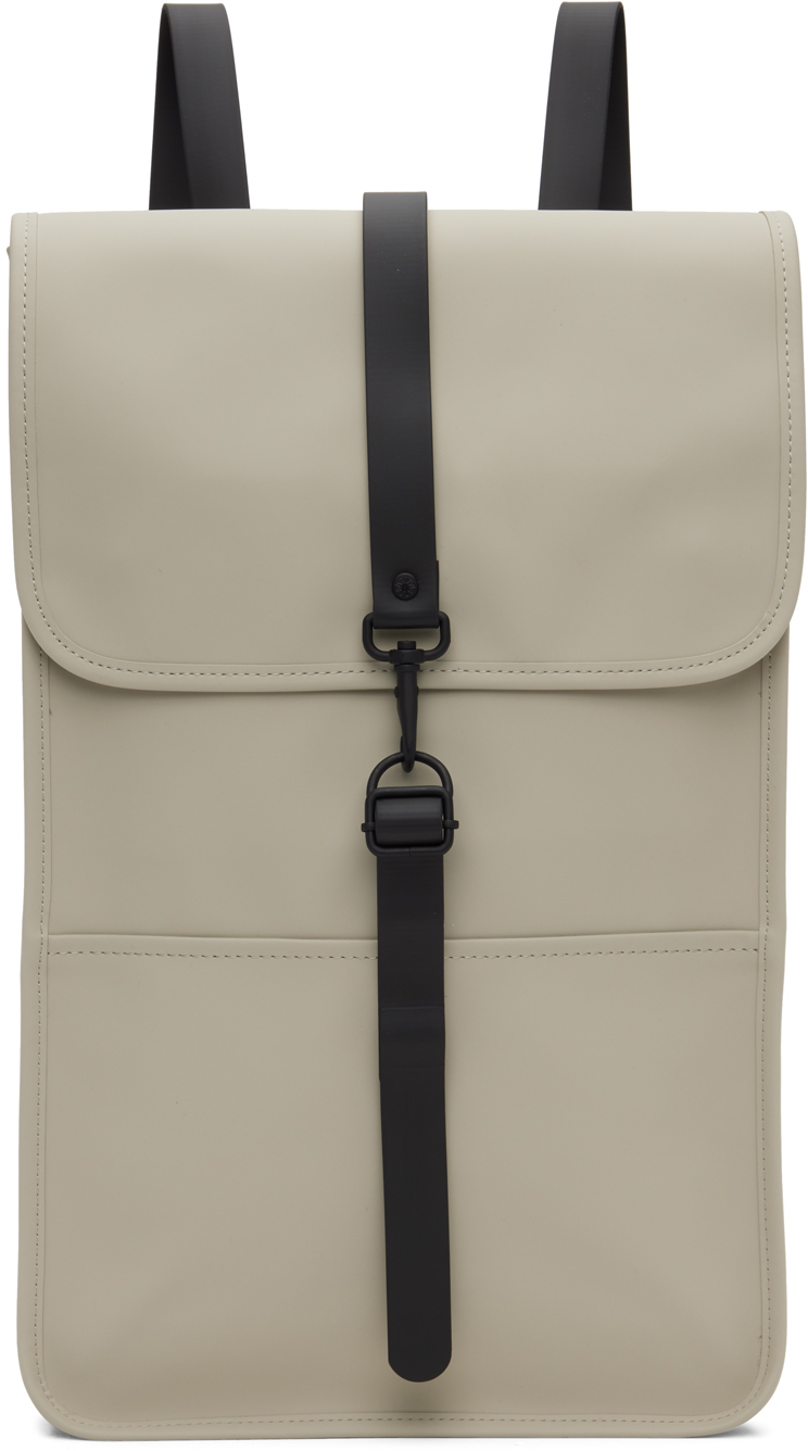 RAINS Beige Waterproof Backpack Rains