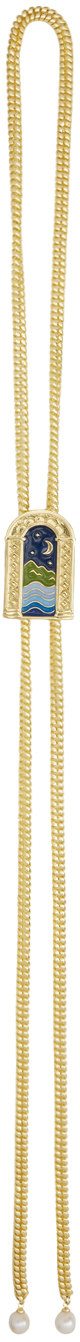 Casablanca Gold Curb Chain Bolo Tie Casablanca