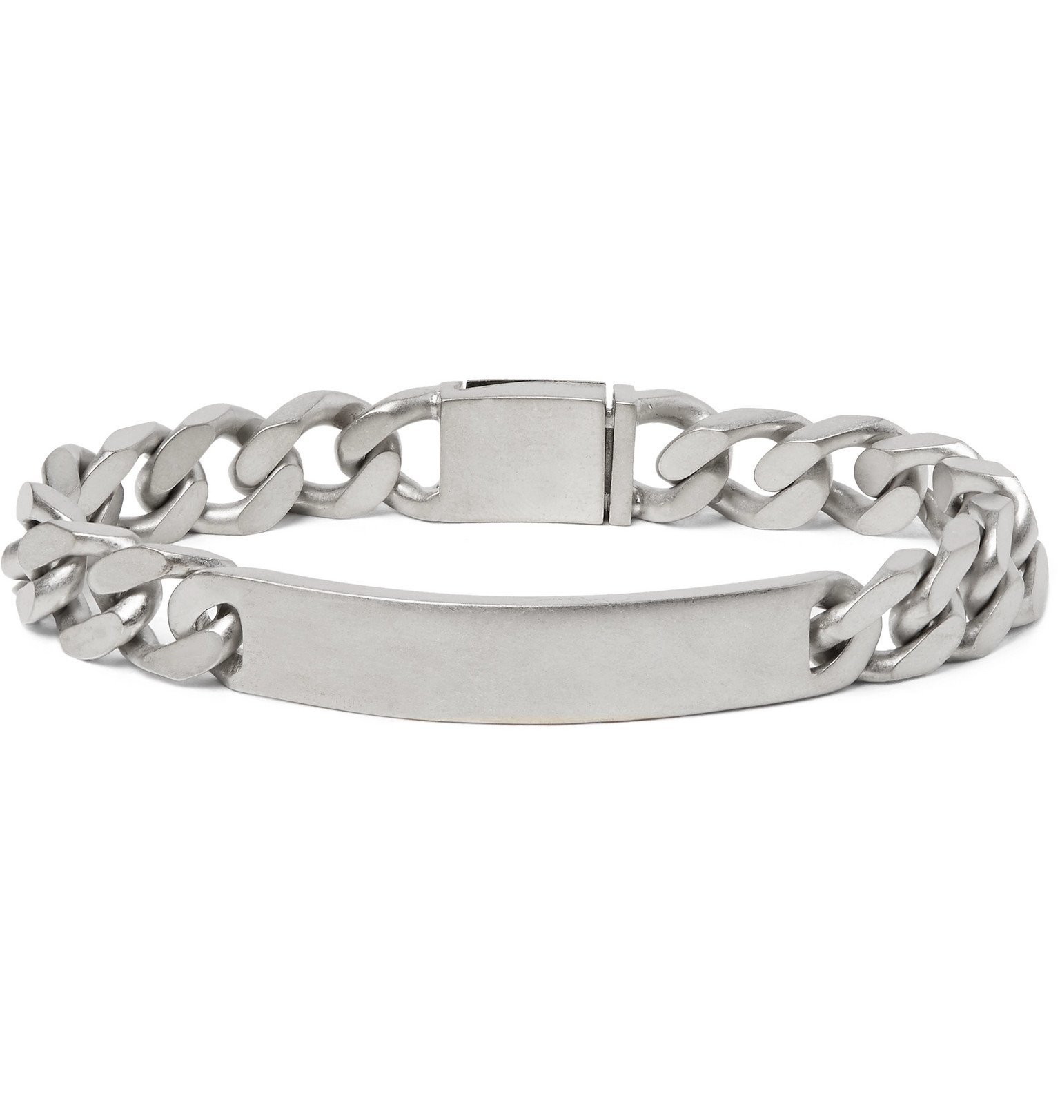 Maison Margiela - Burnished Sterling Silver ID Bracelet - Silver Maison ...