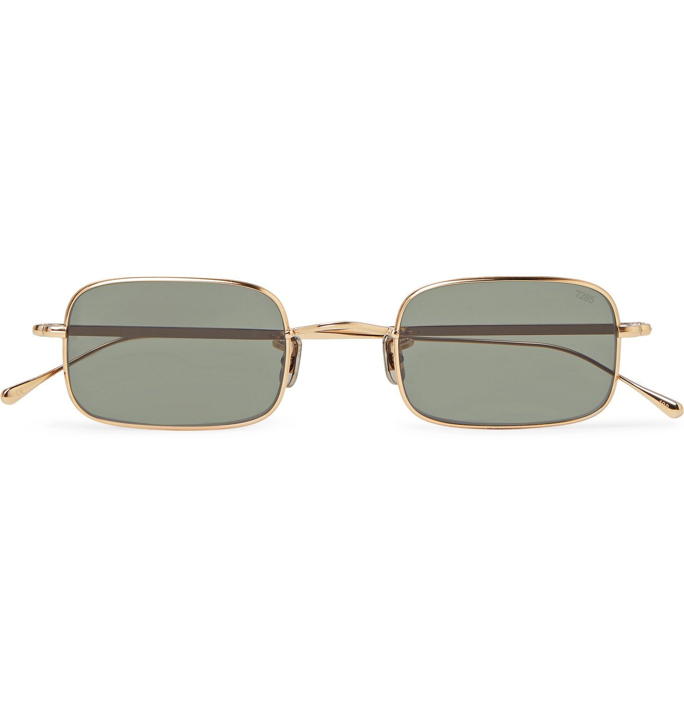 Eyevan 7285 - Rectangle-Frame Gold-Tone Titanium Sunglasses - Gold ...
