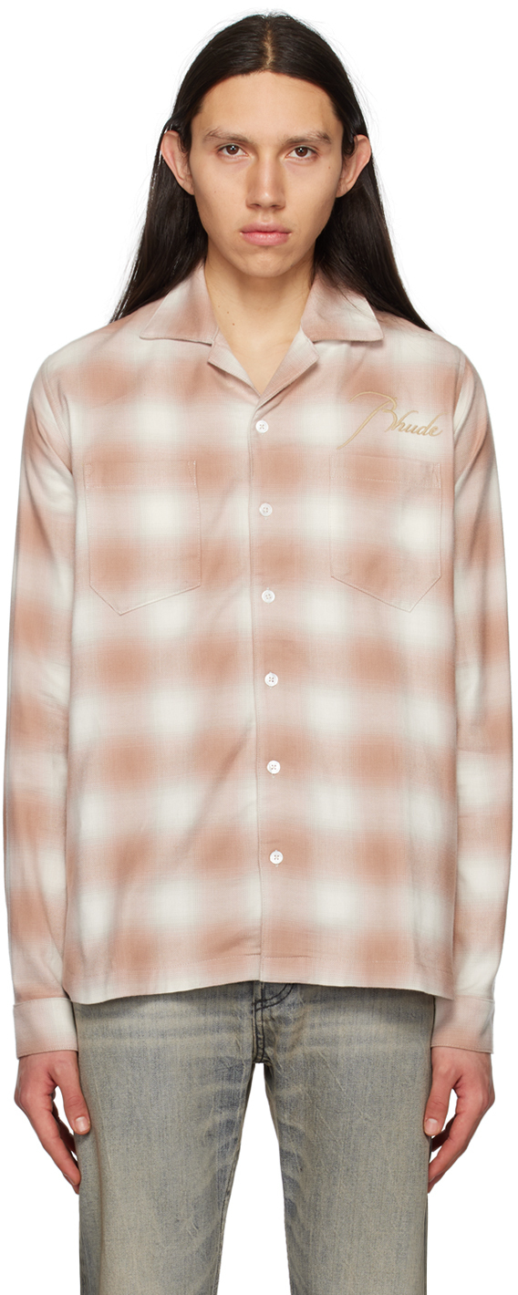 Rhude Brown & Off-White Plaid Shirt Rhude
