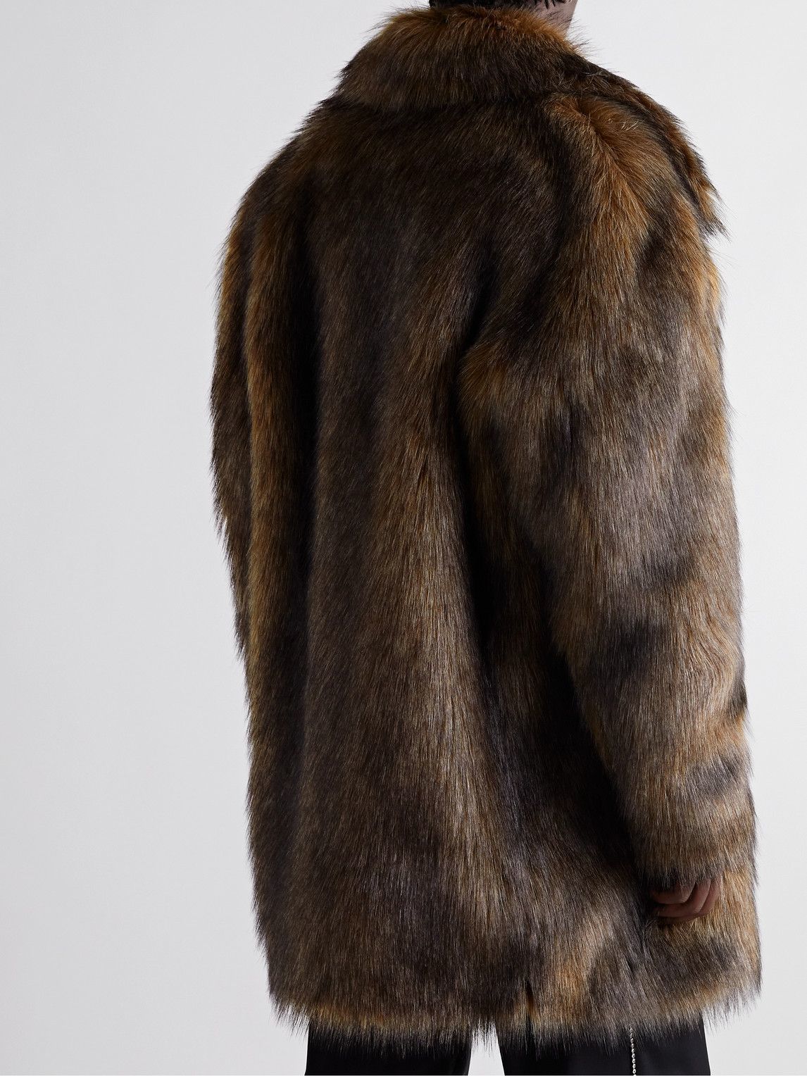 AMIRI - Oversized Faux Fur Peacoat - Brown Amiri