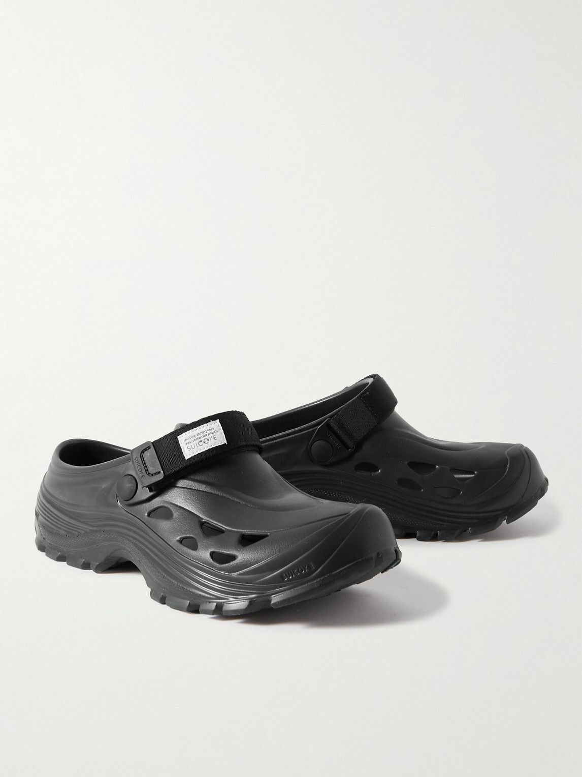 Suicoke - Mok Injection Webbing-Trimmed Rubber Mules - Black Suicoke