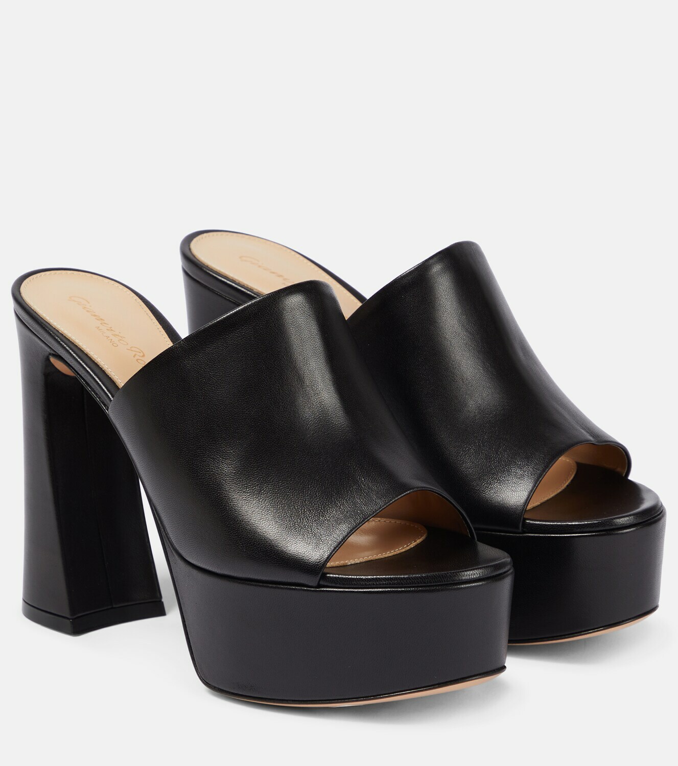 Gianvito Rossi - Holly leather platform mules Gianvito Rossi
