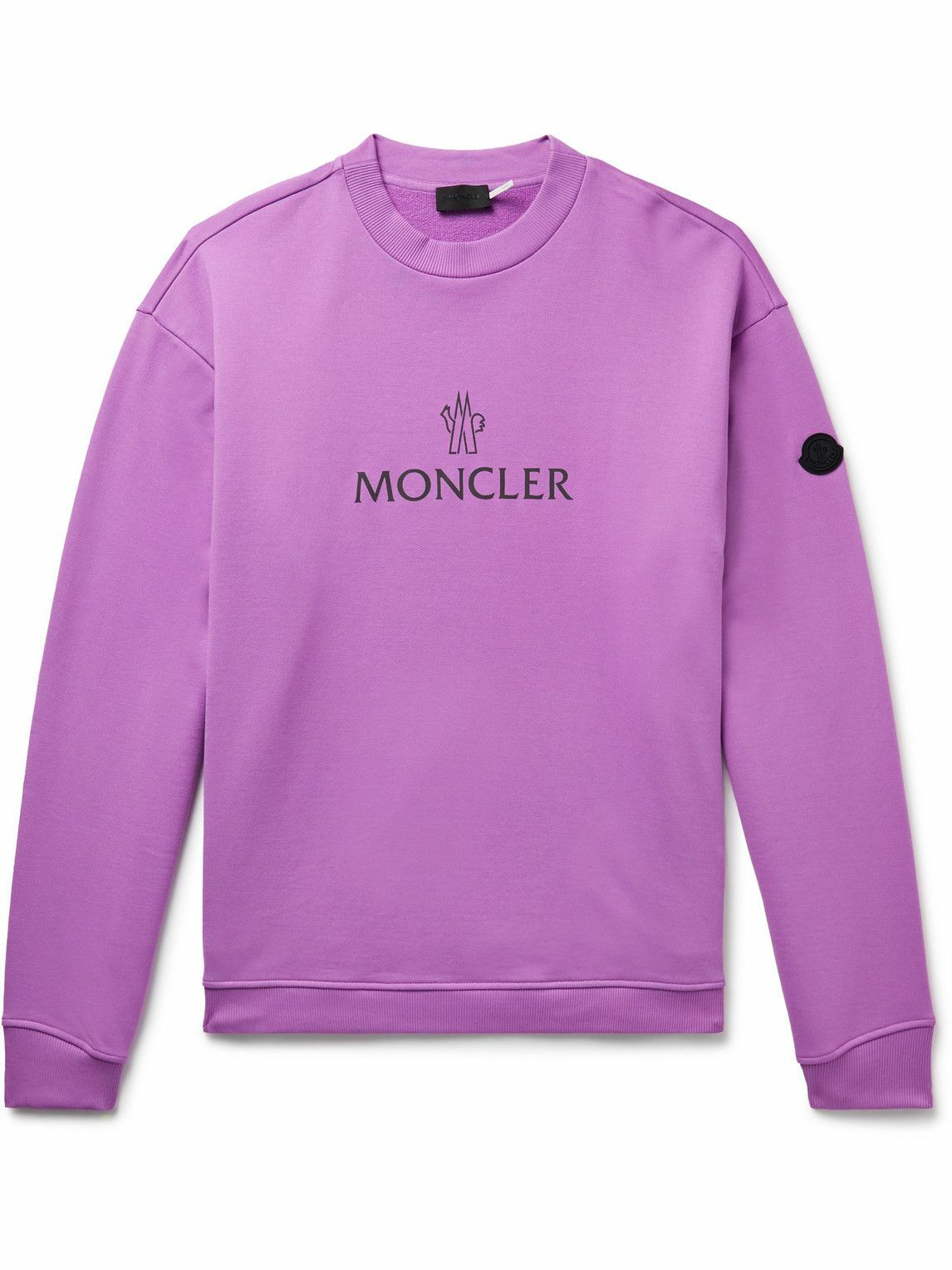 Moncler - Logo-Print Cotton-Jersey Sweatshirt - Pink Moncler