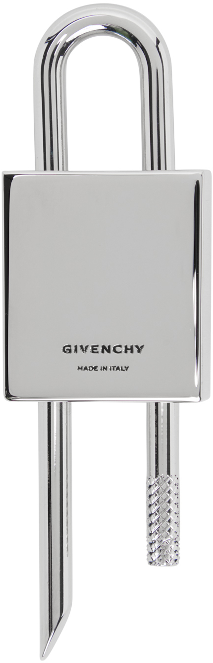 Givenchy Silver Small 4G Padlock Keychain Givenchy