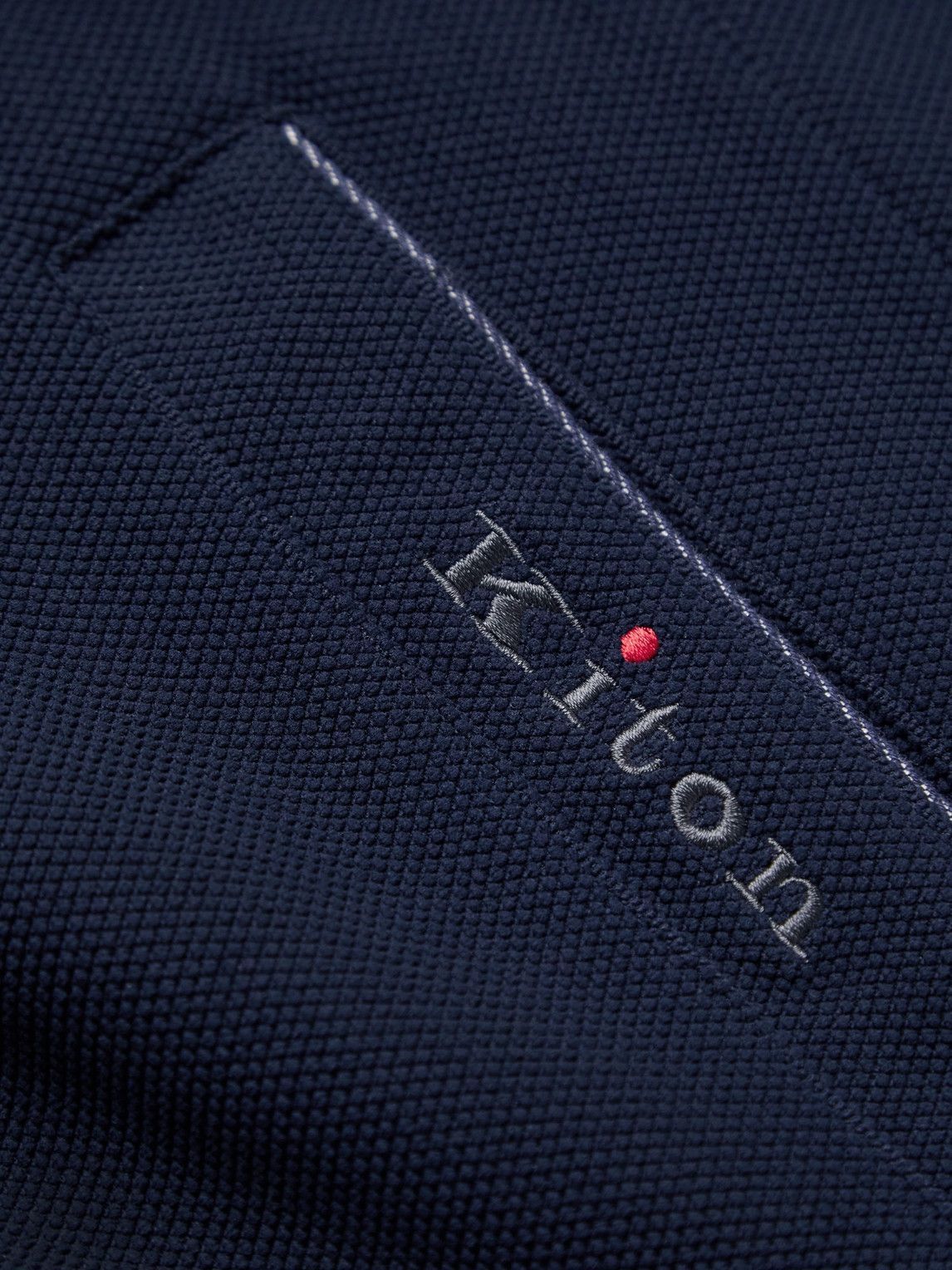 Kiton - Logo-Embroidered Nylon-Piqué Overshirt - Blue Kiton