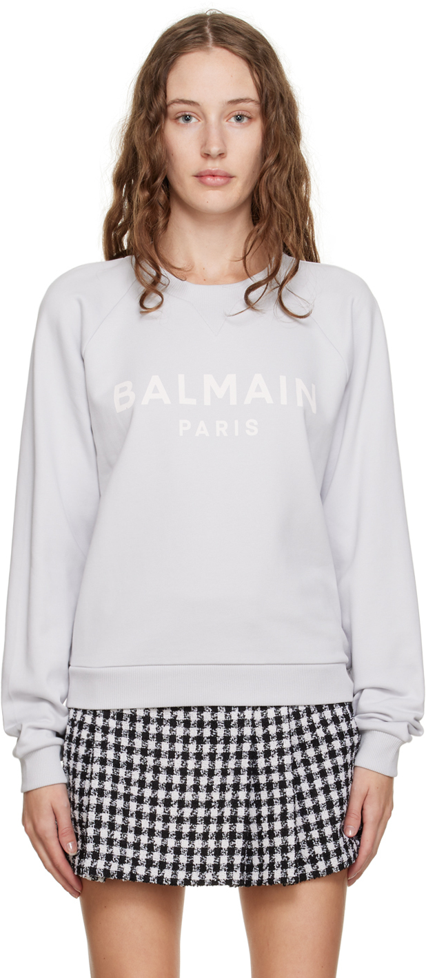 Balmain Blue Crewneck Sweatshirt Balmain