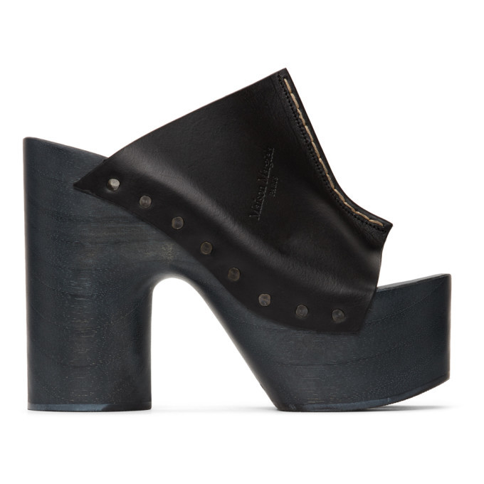 Maison Margiela Black Tabi Clog Heeled Sandals Maison Margiela