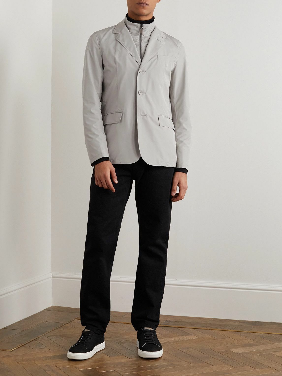 Herno - Convertible Shell Blazer - Gray Herno