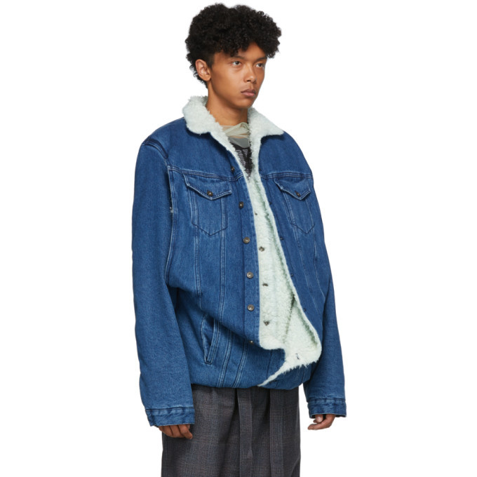 Y/Project Navy Denim Sherpa Jacket Y/Project