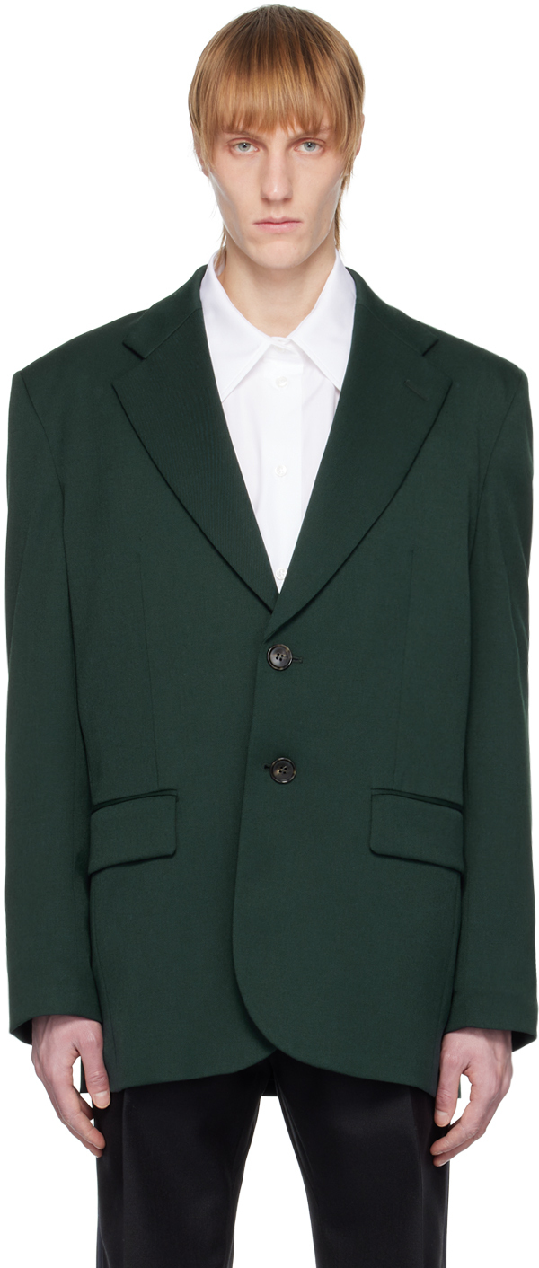 MM6 Maison Margiela Green Padded Blazer MM6 Maison Margiela