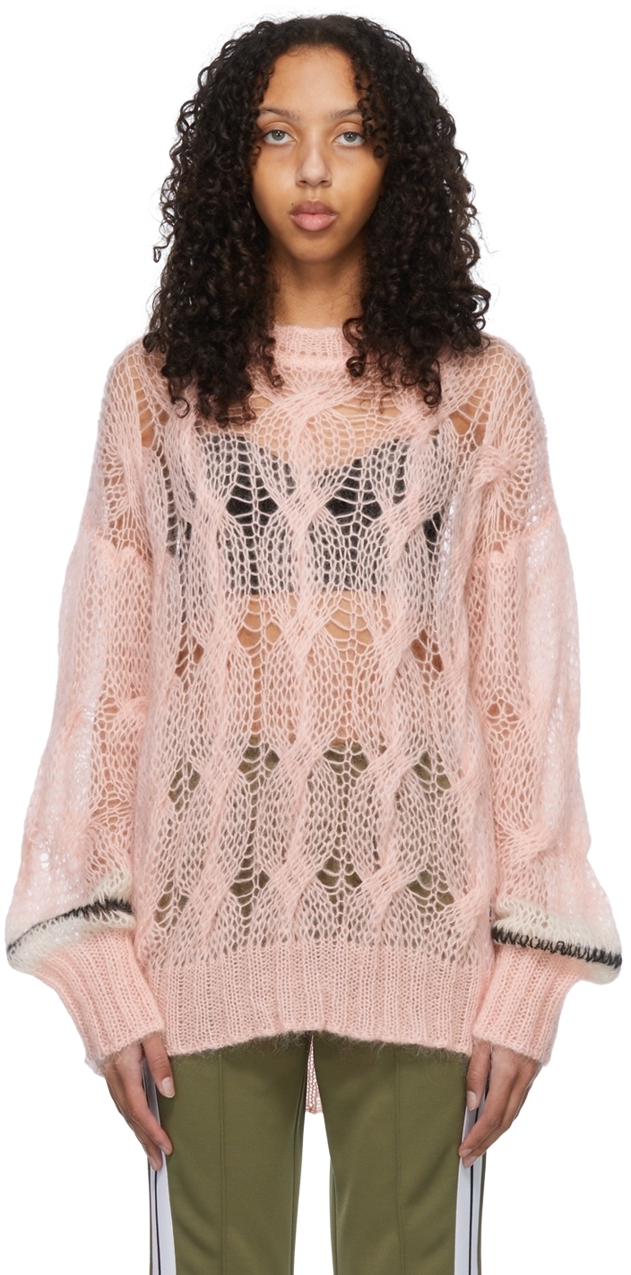 Palm Angels Pink Track Sweater Palm Angels