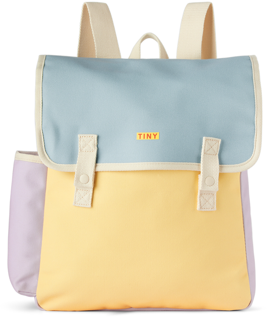 TINYCOTTONS Kids Blue & Yellow Color Block Backpack