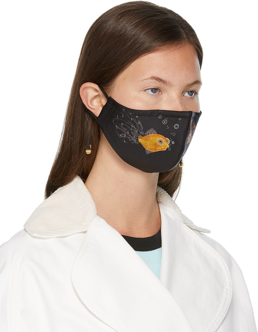 Lanvin Black Silk Goldfish Mask Lanvin