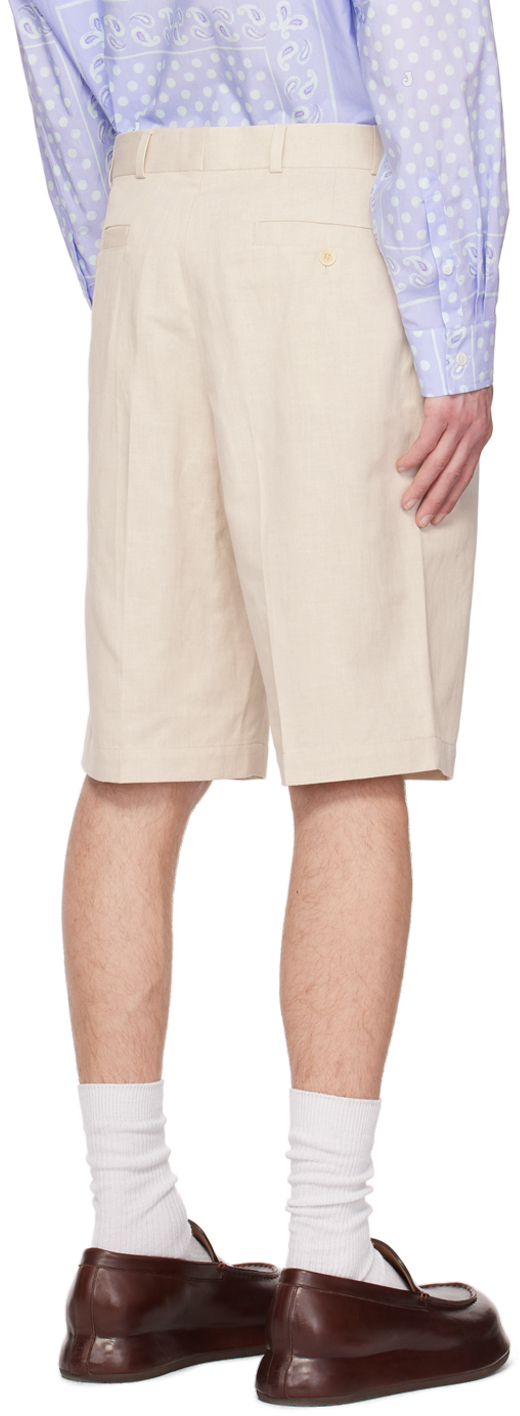 Jacquemus Beige Le Raphia 'Le Short Rond Carre' Shorts Jacquemus