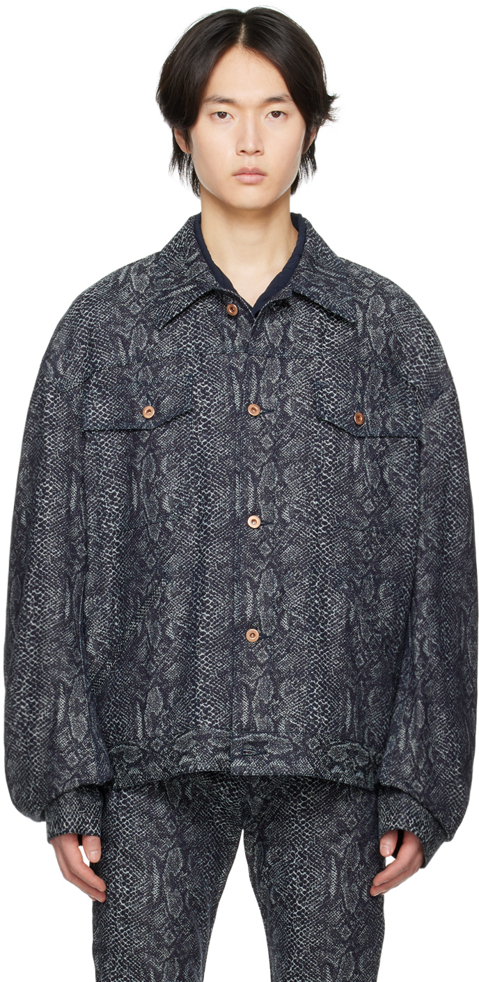 KOZABURO Black Snake Denim Jacket Kozaburo