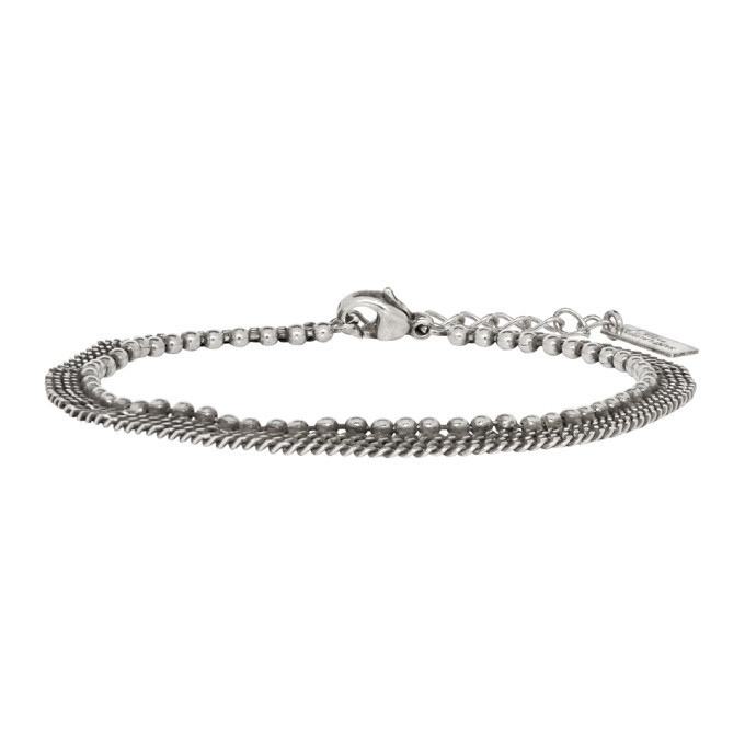 Saint Laurent Silver Three-Row Bracelet Saint Laurent
