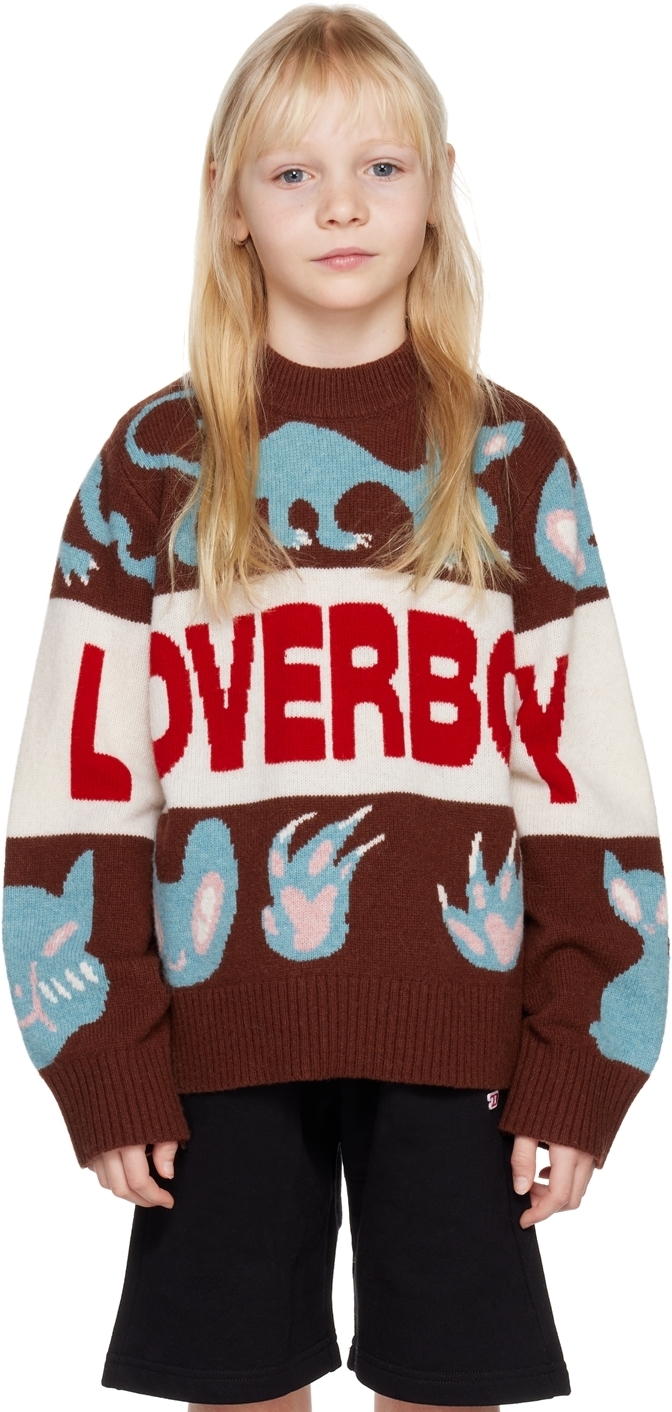 Charles Jeffrey Loverboy SSENSE Exclusive Kids Brown Cat Sweater ...