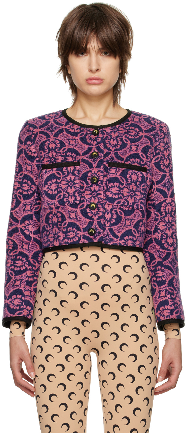 Marine Serre Pink Boxy Tailored Jacket Marine Serre