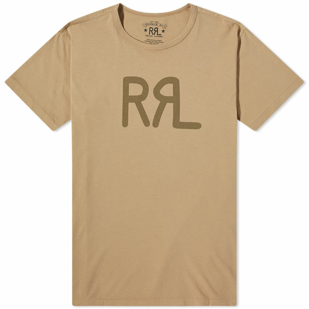 RRL Men's Logo T-Shirt in Khaki RRL