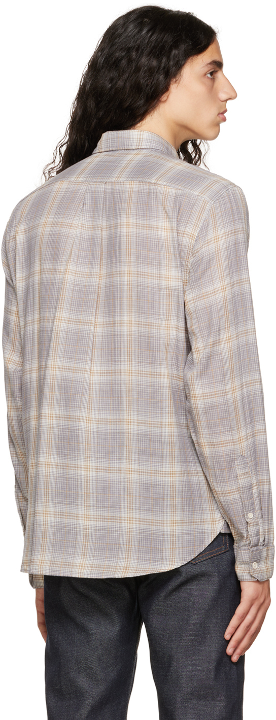 Vince Blue Shadow Plaid Shirt Vince