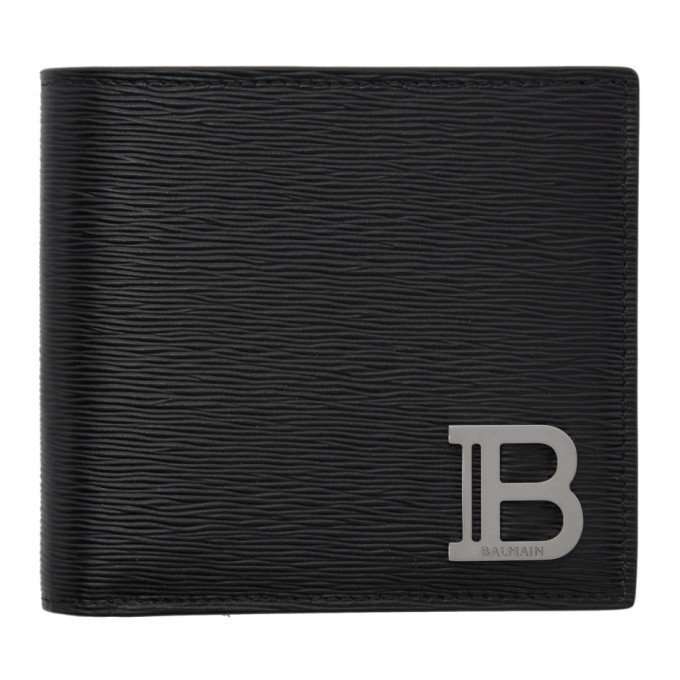 Balmain Black Monogram Bifold Wallet Balmain