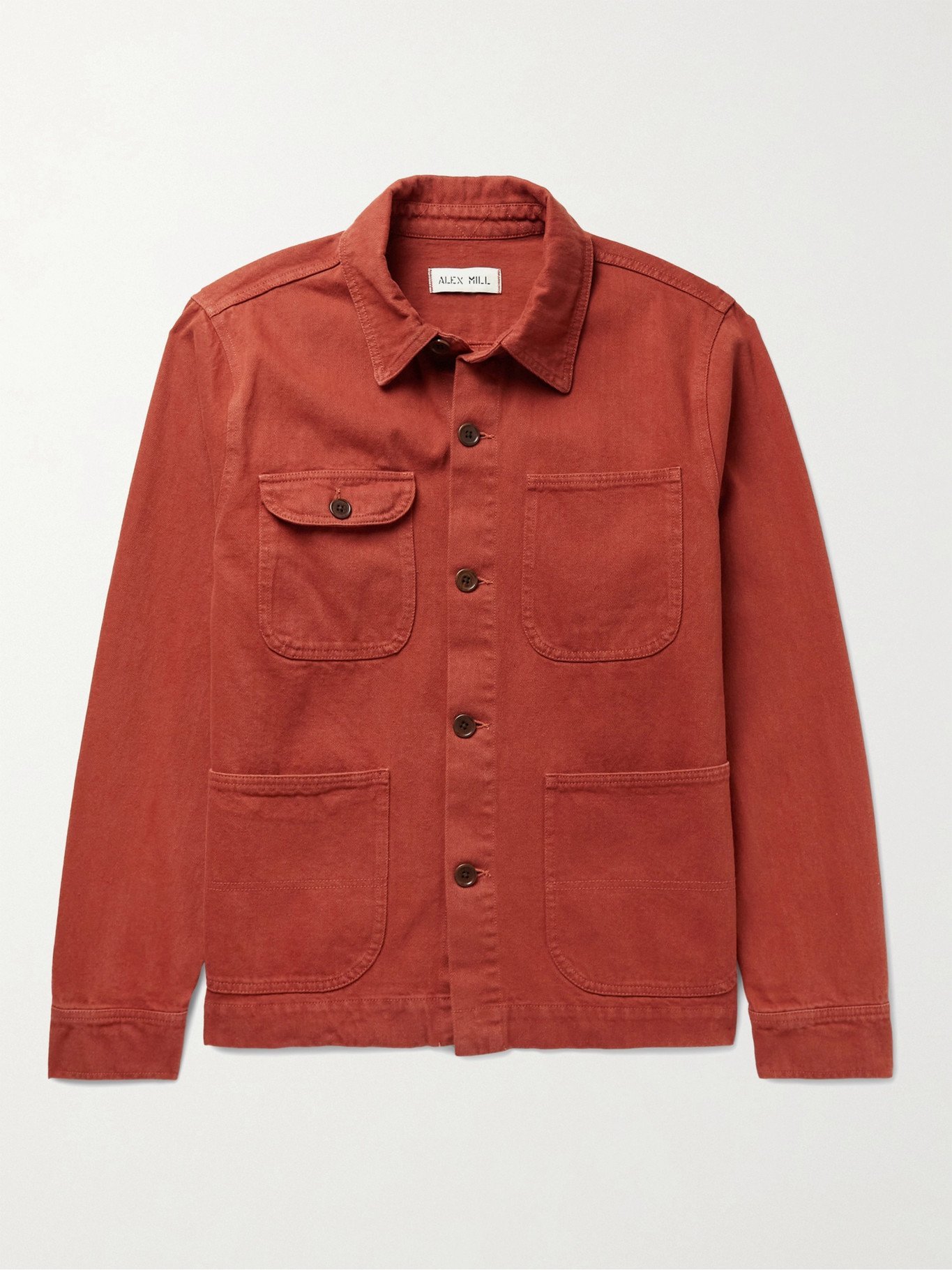 ALEX MILL - Garment-Dyed Cotton-Twill Chore Jacket - Red Alex Mill