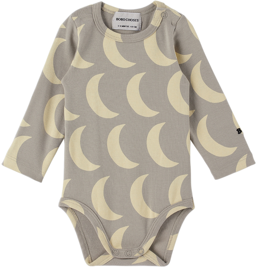 Bobo Choses Baby Gray Moon Bodysuit Bobo Choses