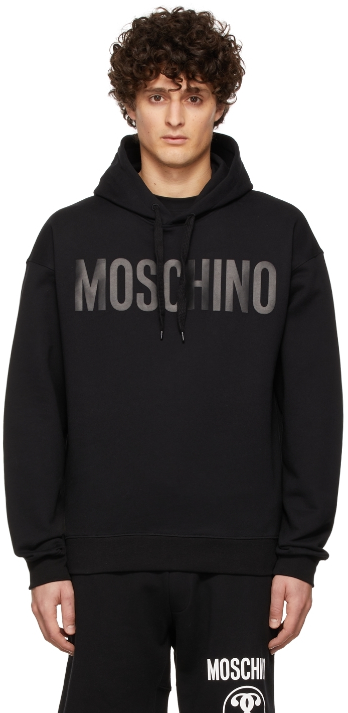Moschino Black Logo Print Hoodie Moschino