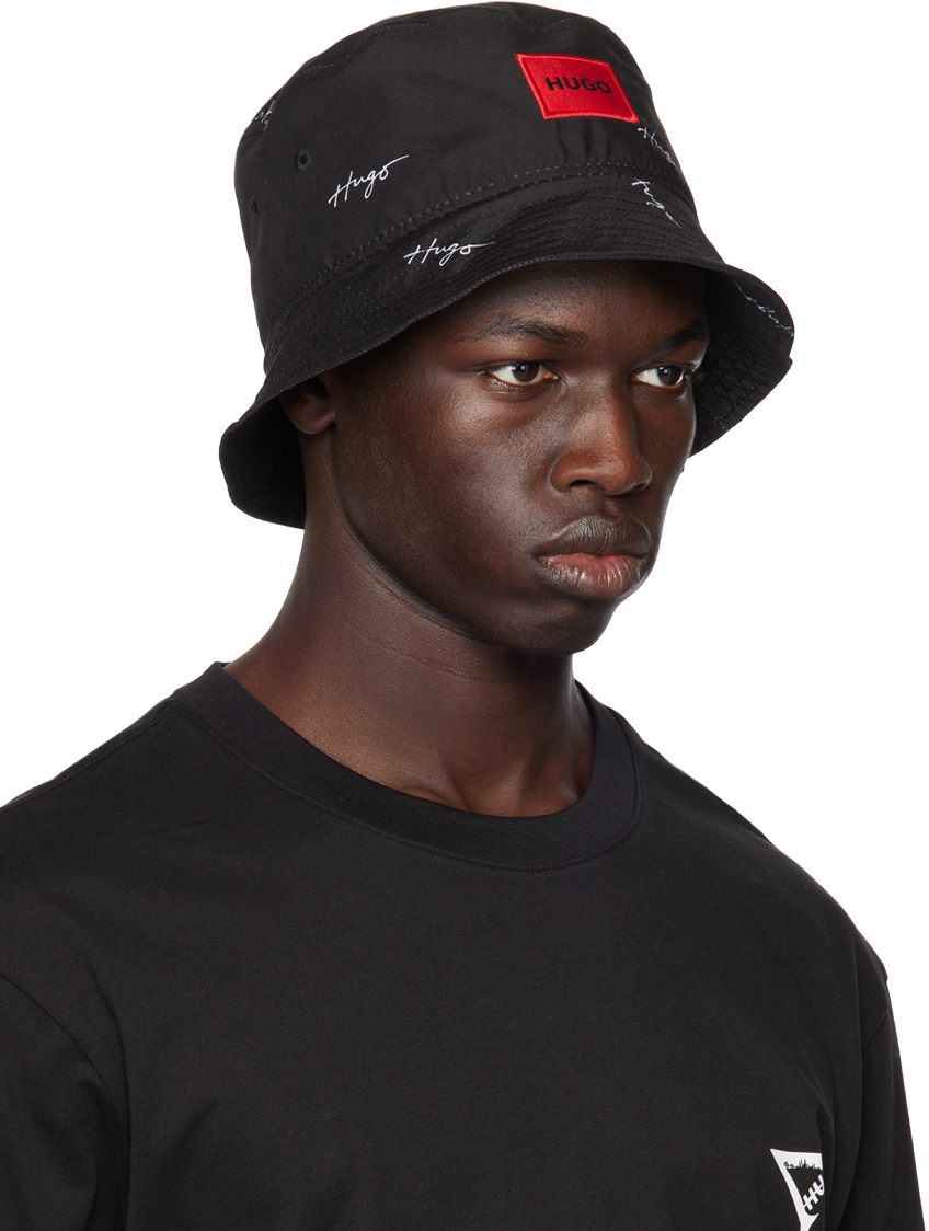 Hugo Black Patch Bucket Hat Hugo Boss