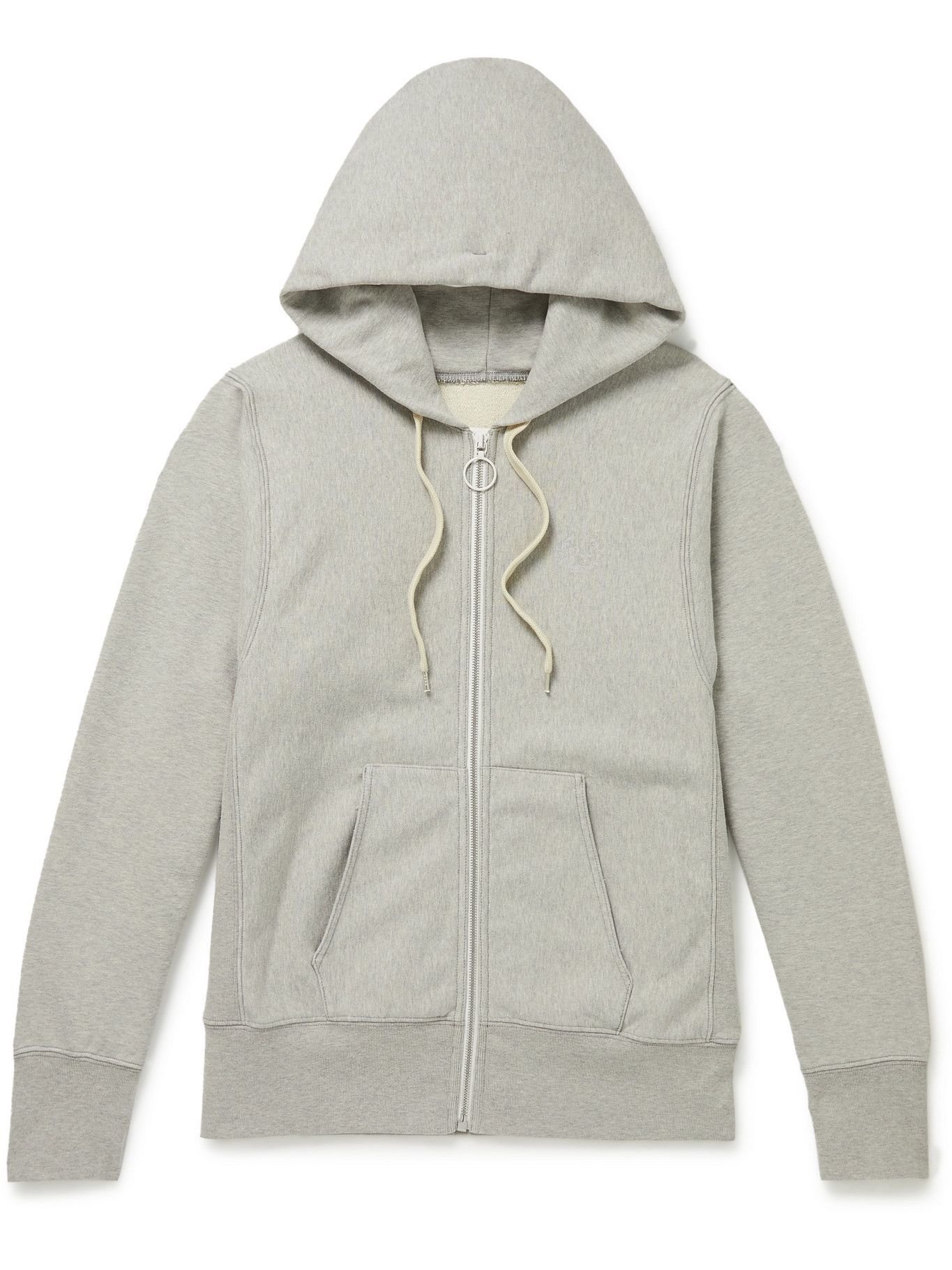 Maison Margiela - Cotton-Jersey Zip-Up Hoodie - Gray Maison Margiela