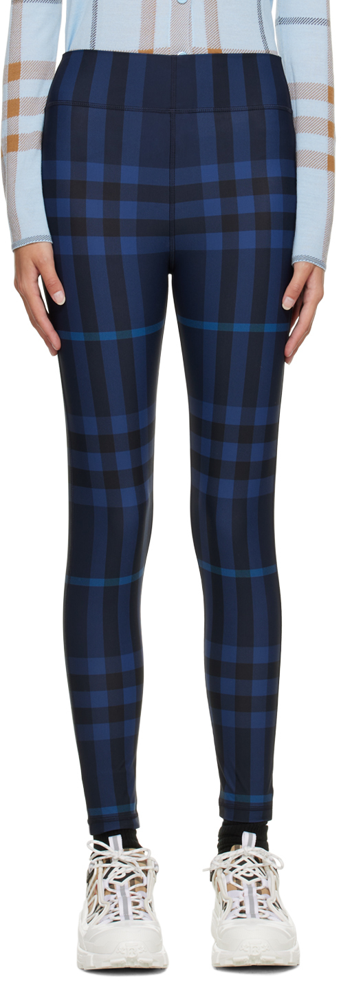 Burberry Blue Check Sport Leggings Burberry