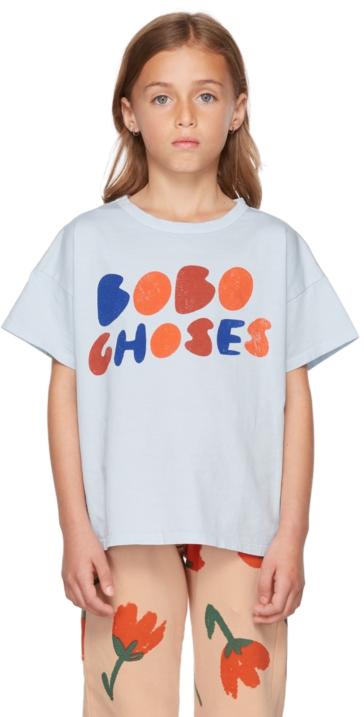 Bobo Choses Kids Blue Logo T-Shirt Bobo Choses