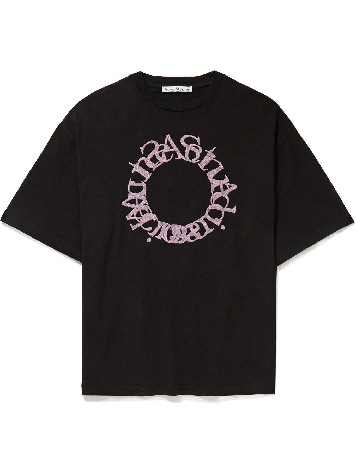 Acne Studios - Logo-Embroidered Cotton-Jersey T-Shirt - Black Acne Studios