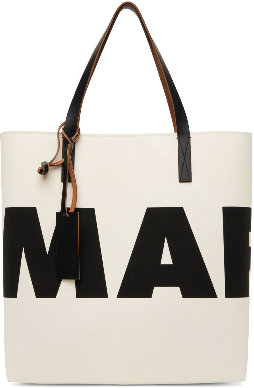 Marni White Logo Tote Marni