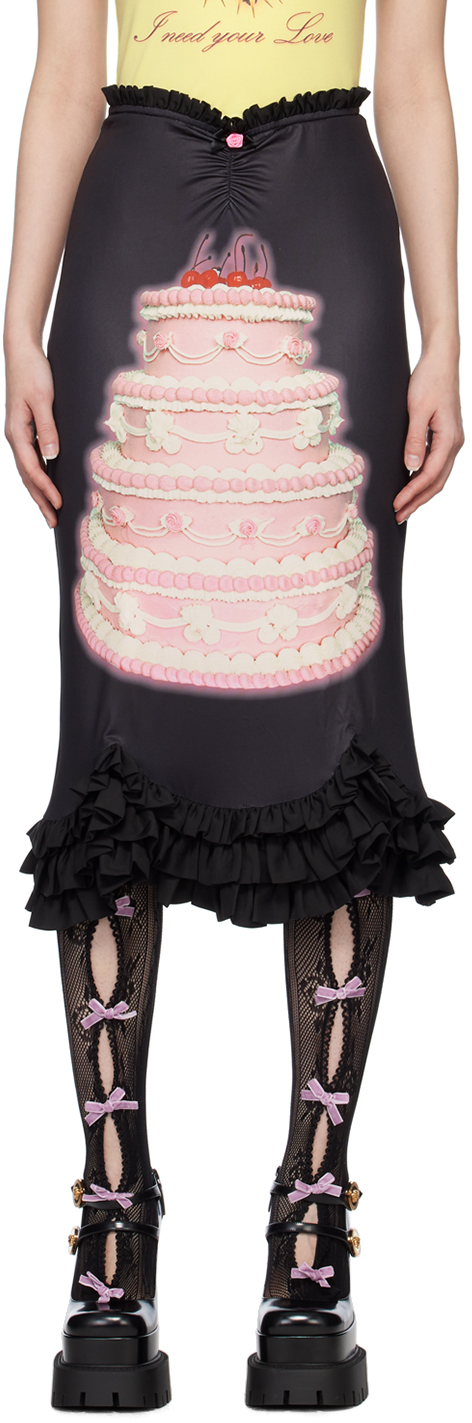 Nodress Black Birthday Cake Midi Skirt Nodress