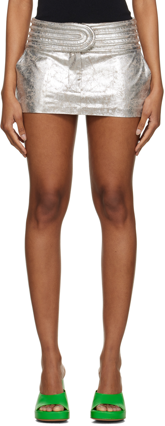 Simon Miller Silver Dahl Faux-Leather Miniskirt Simon Miller