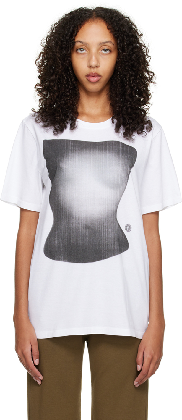 MM6 Maison Margiela White Printed T-Shirt MM6 Maison Margiela