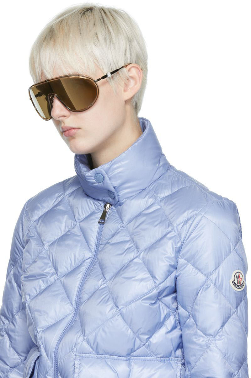 Moncler Gold Rimless Mask Sunglasses Moncler