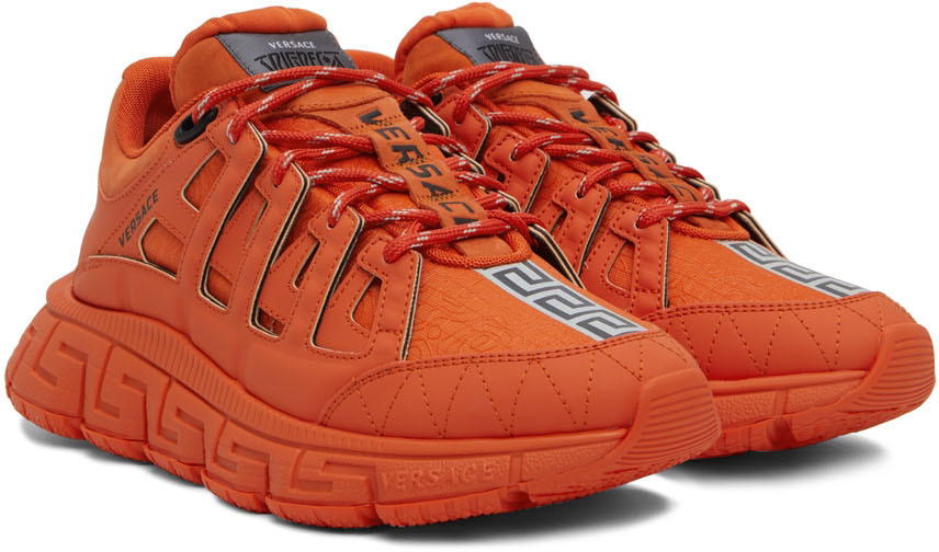 Versace Orange Trigreca Sneakers Versace