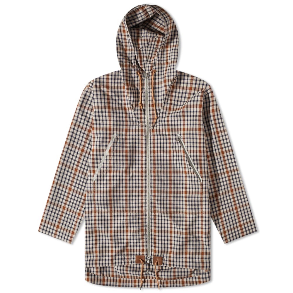 Nigel Cabourn Men's Zip Smock in Stone Check Nigel Cabourn