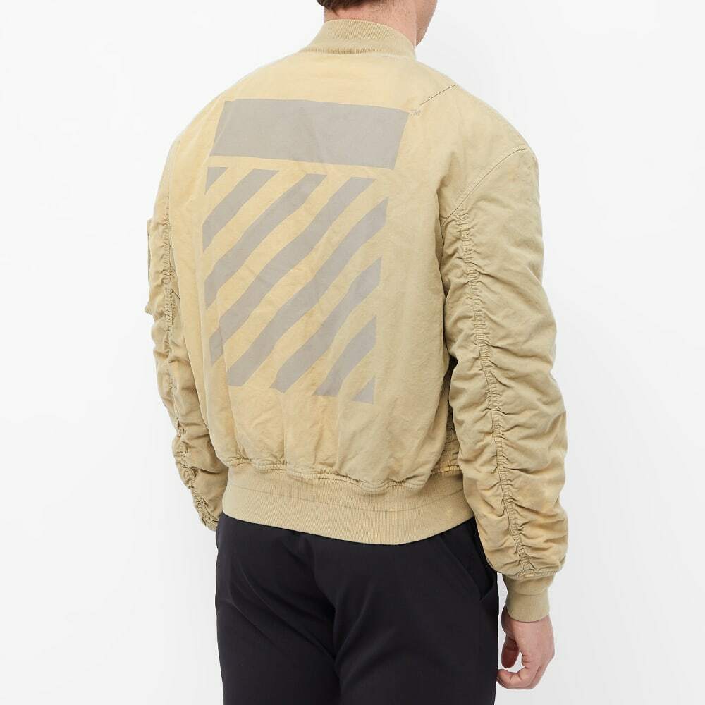 Off-White Men's Diagonal Vintage Bomber Jacket in Sand Off-White